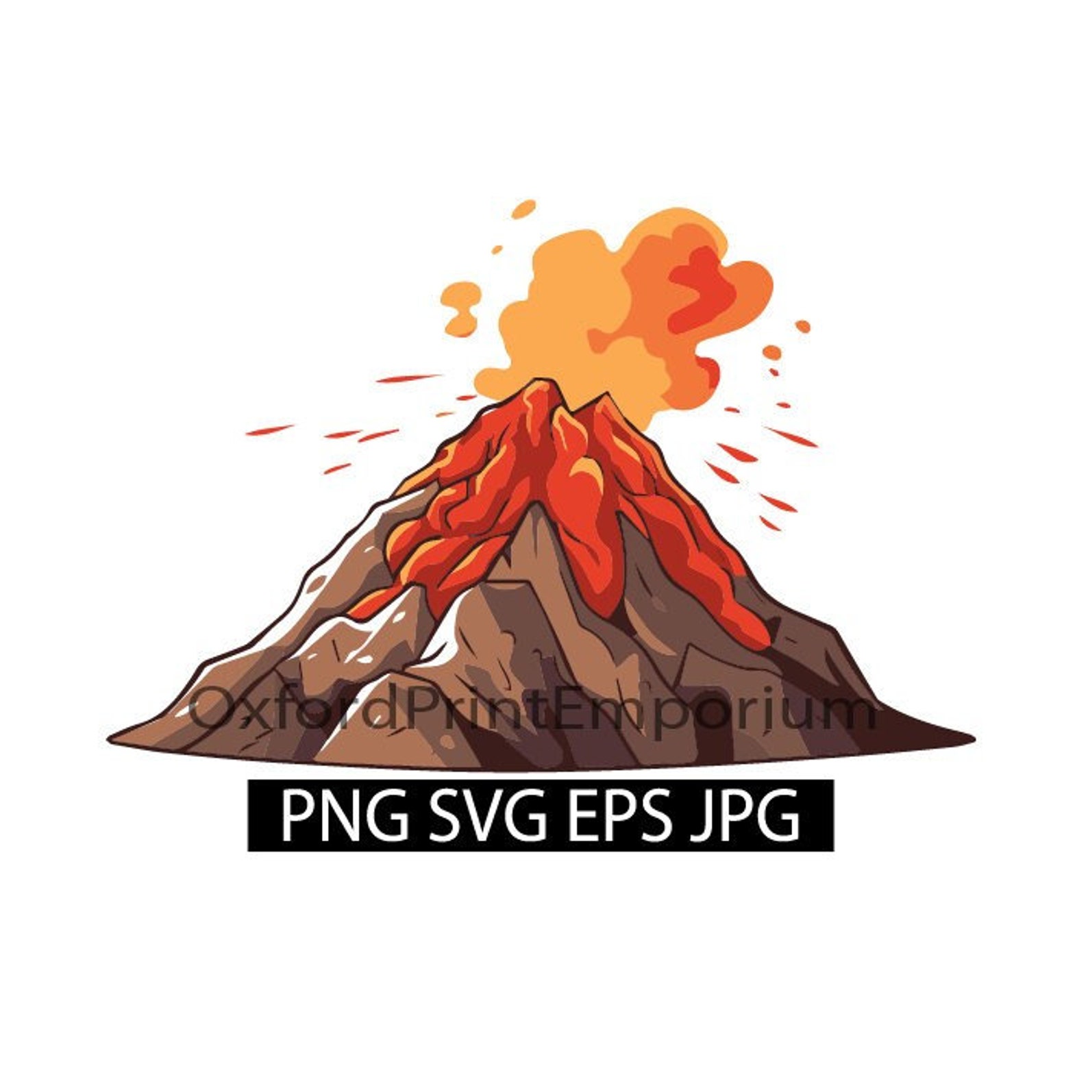 Volcano Picture Volcano SVG Erupting Volcano Jpg Digital Download ...