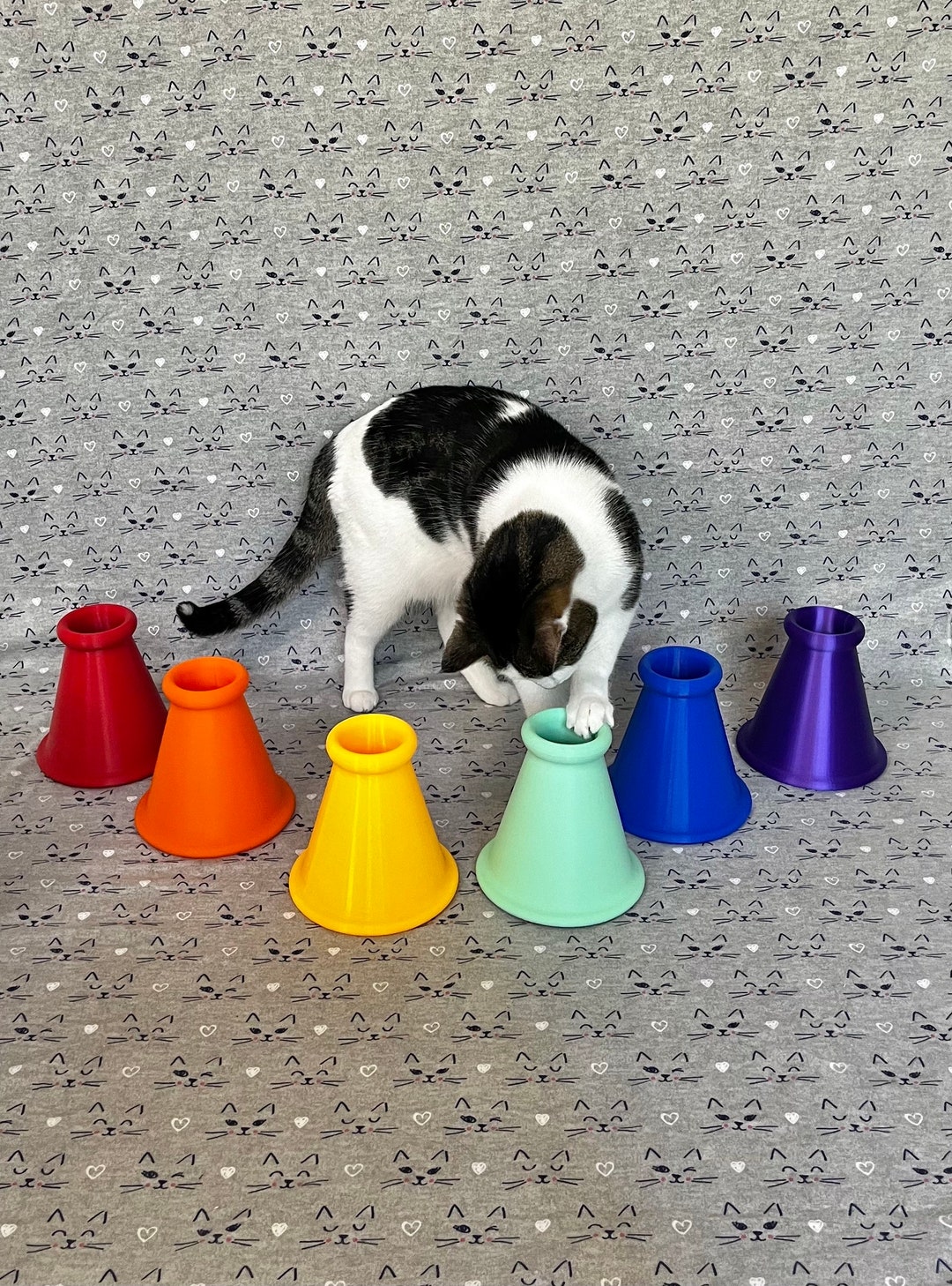 Interactive Cat Treat Hole Dispenser Toy – 3D Printed Enrichment Feeder ...