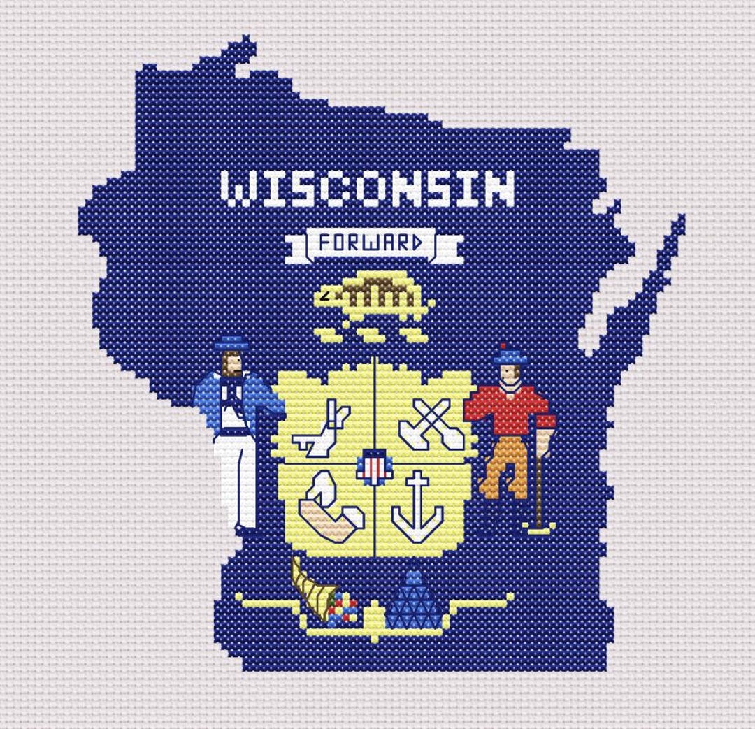 Wisconsin State Flag Cross Stitch Pattern - Etsy