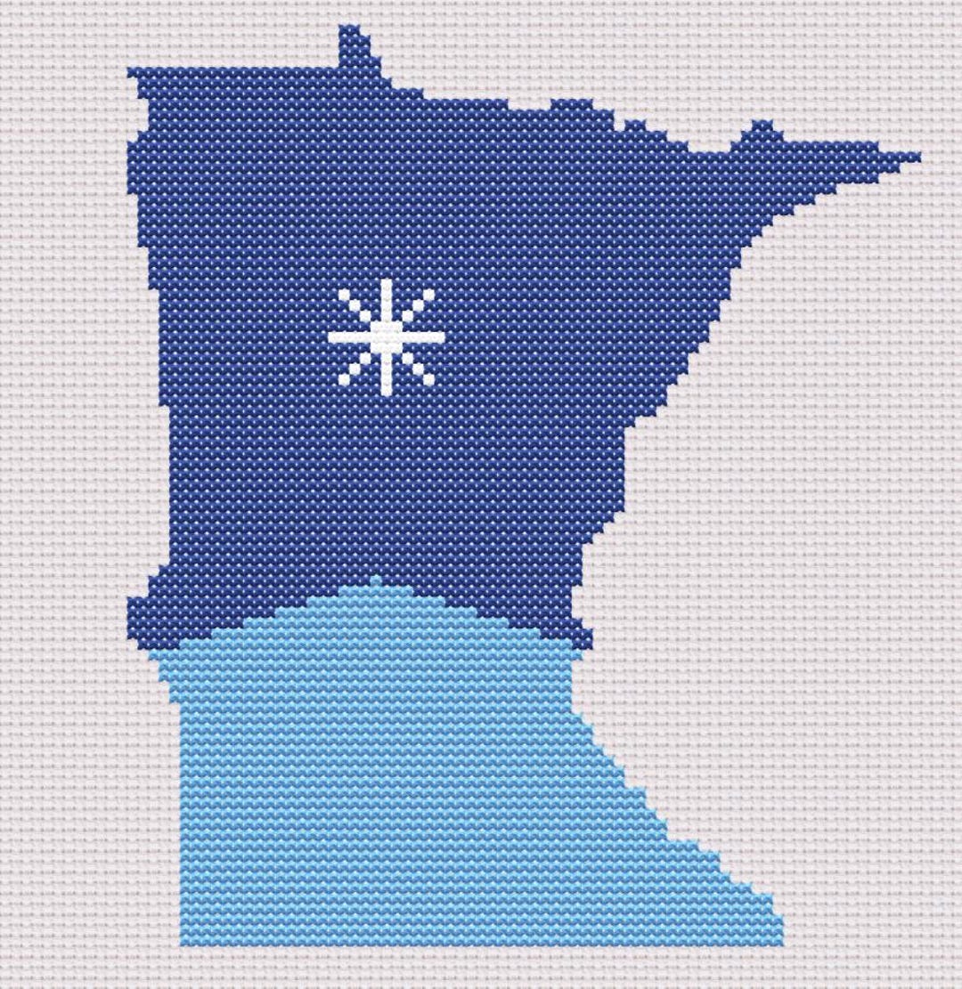 Minnesota State Flag Cross Stitch Pattern - Etsy