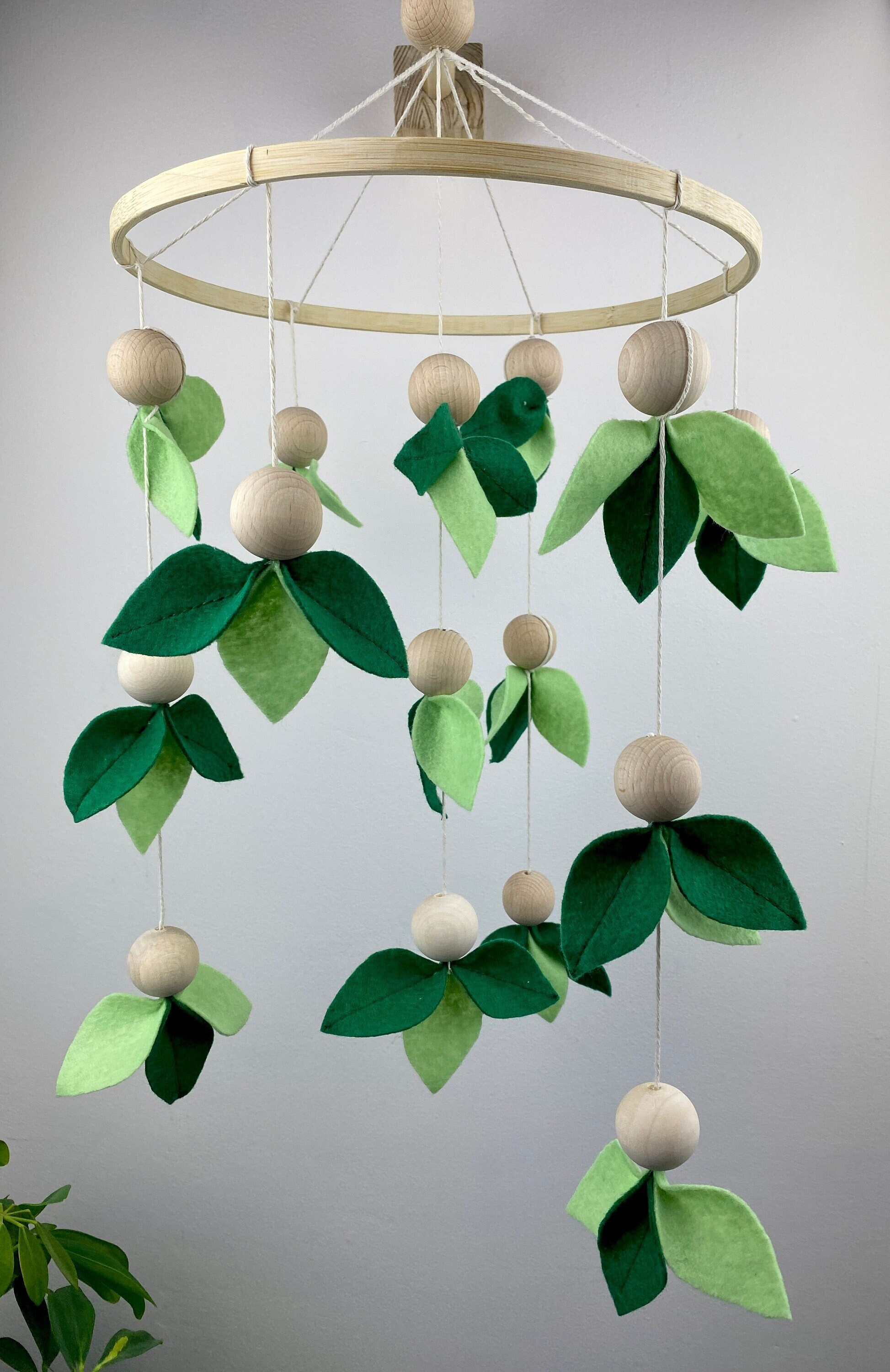 Hanging Mobile, Forest Baby Mobile, Leaf Crib Mobile, Green Mobile ...