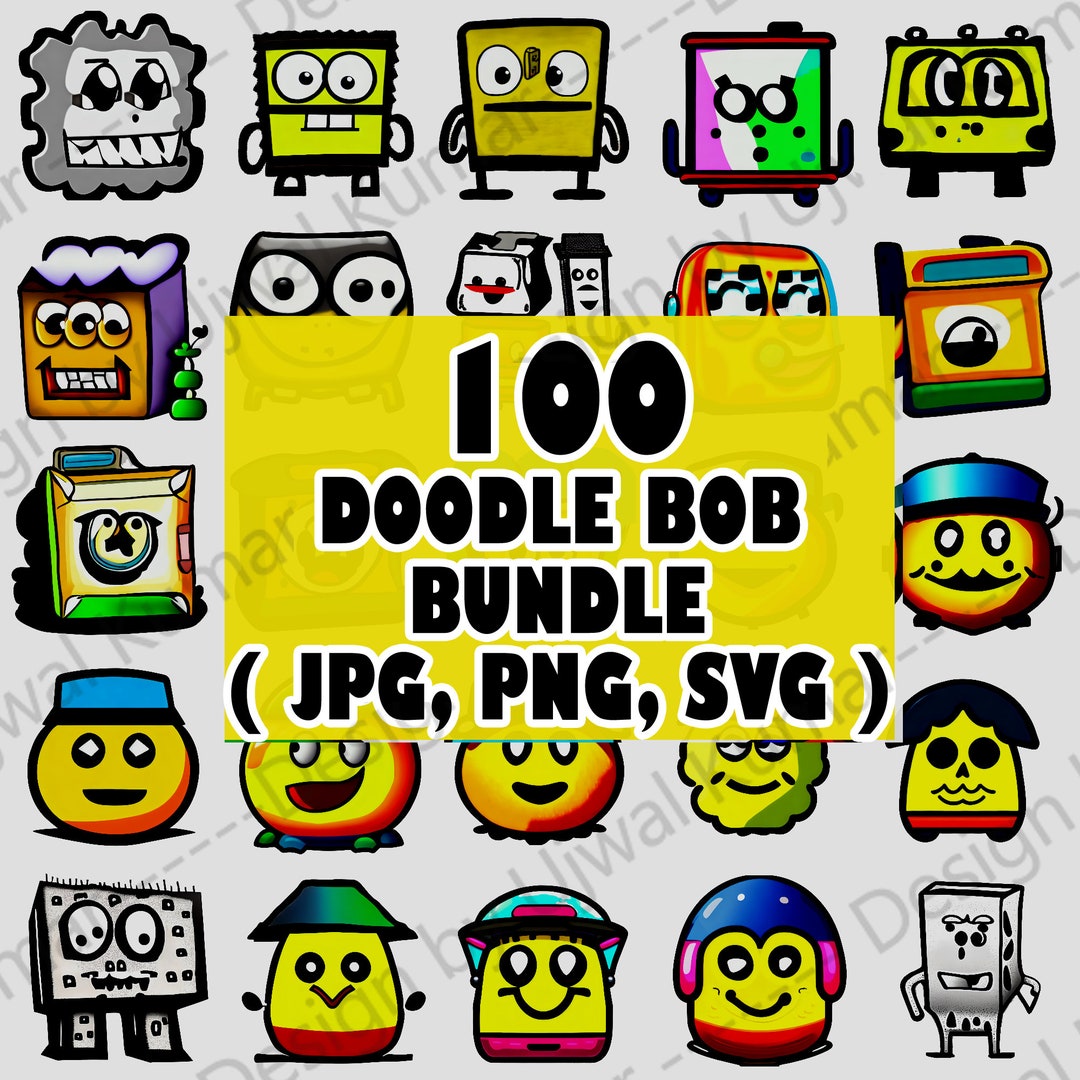 100 Doodlebob Files Bundle Layered Item, Unique Designs, Spongebob ...