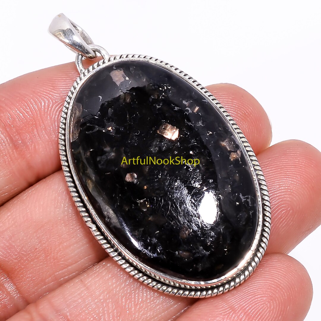 Natural Golden Nuummite Pendant Gemstone Pendant 925 Sterling Silver ...