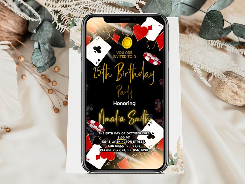 Editable Casino Birthday Invitation. Poker Birthday Invitation. Casino ...