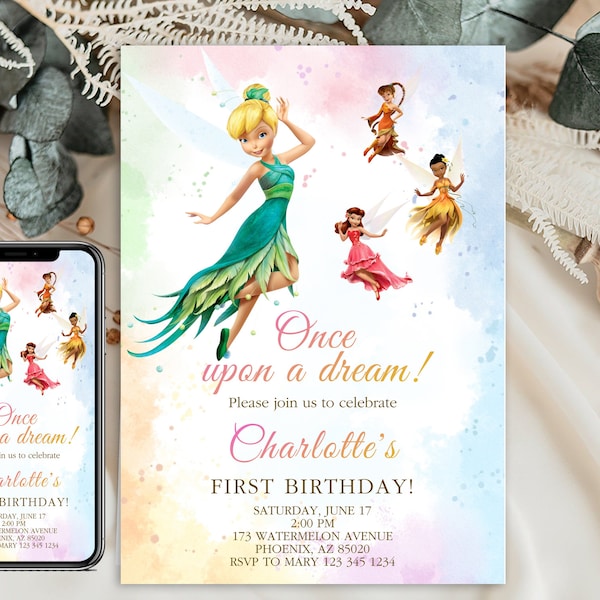 Tinkerbell Invitation - Etsy