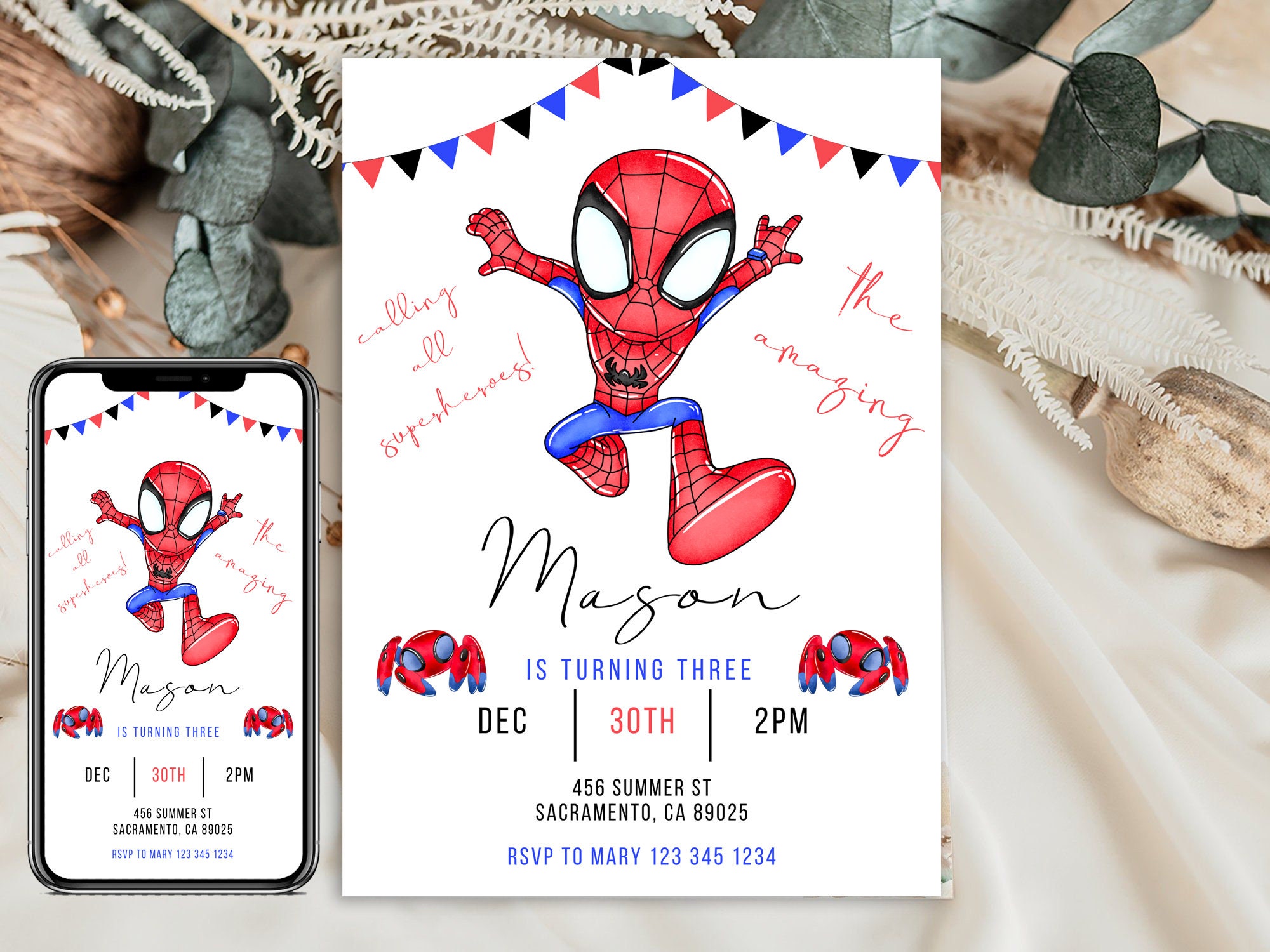 Spidey and His Amazing Friends Invitation Spidey Birthday Invitation ...