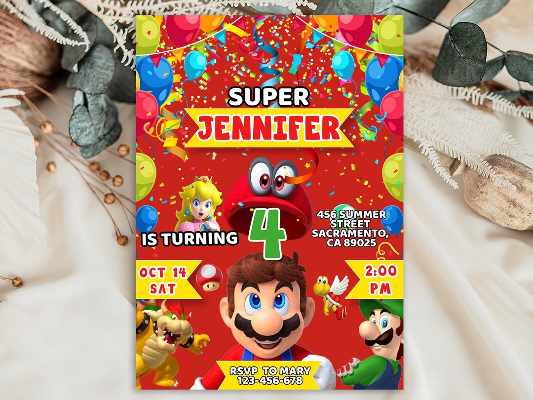 Super Birthday Invitation Template Editable Digital - Etsy