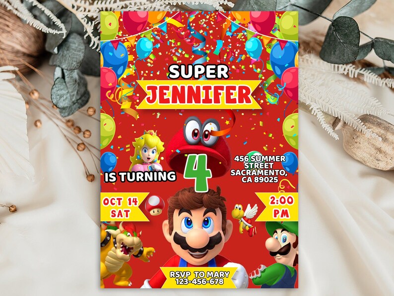 Super Birthday Invitation Template Editable Digital - Etsy