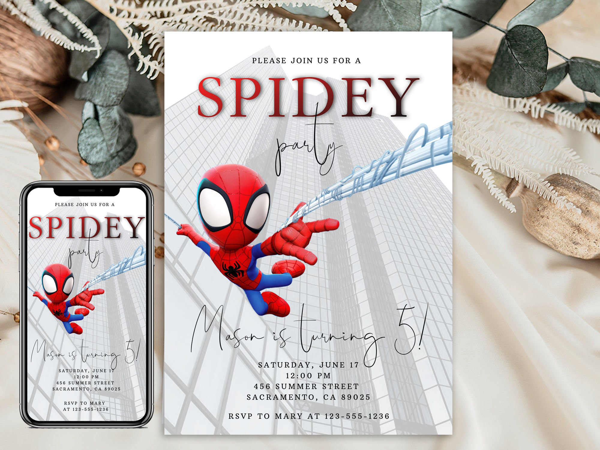 Spidey and His Amazing Friends Birthday Invitation Spidey Birthday ...