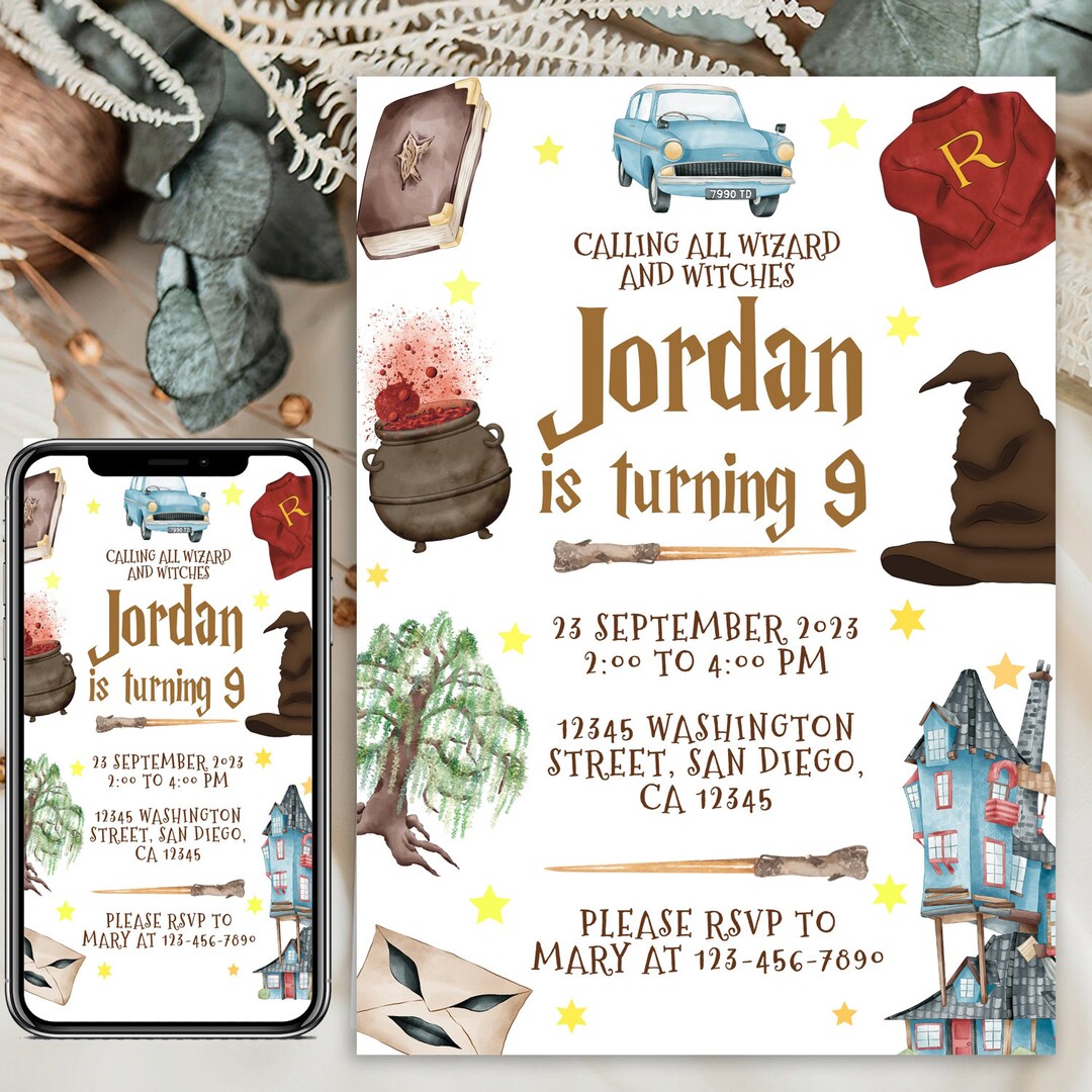 Wizard Birthday Invitation Wizard Invitation Magic Party Invite Magical ...