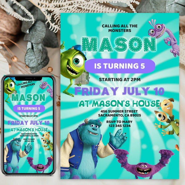 Monster Inc 1st Birthday Png - Etsy