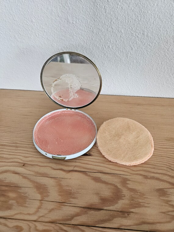Large Antique Powder Box/Compact With Mirror, Hinged … - Gem