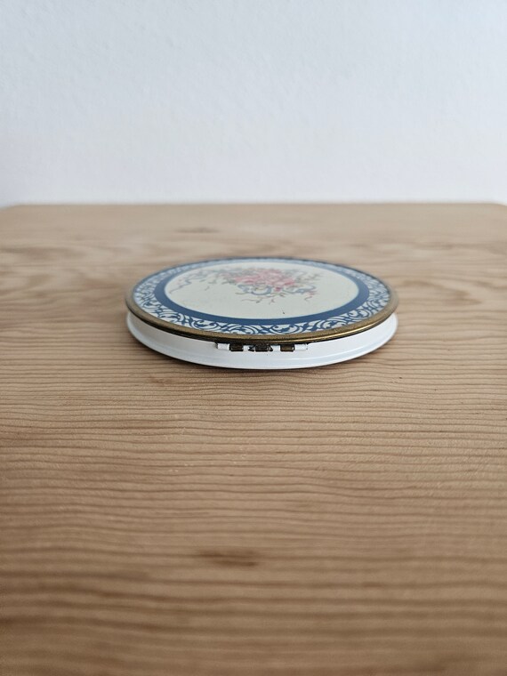 Large Antique Powder Box/Compact With Mirror, Hinged … - Gem