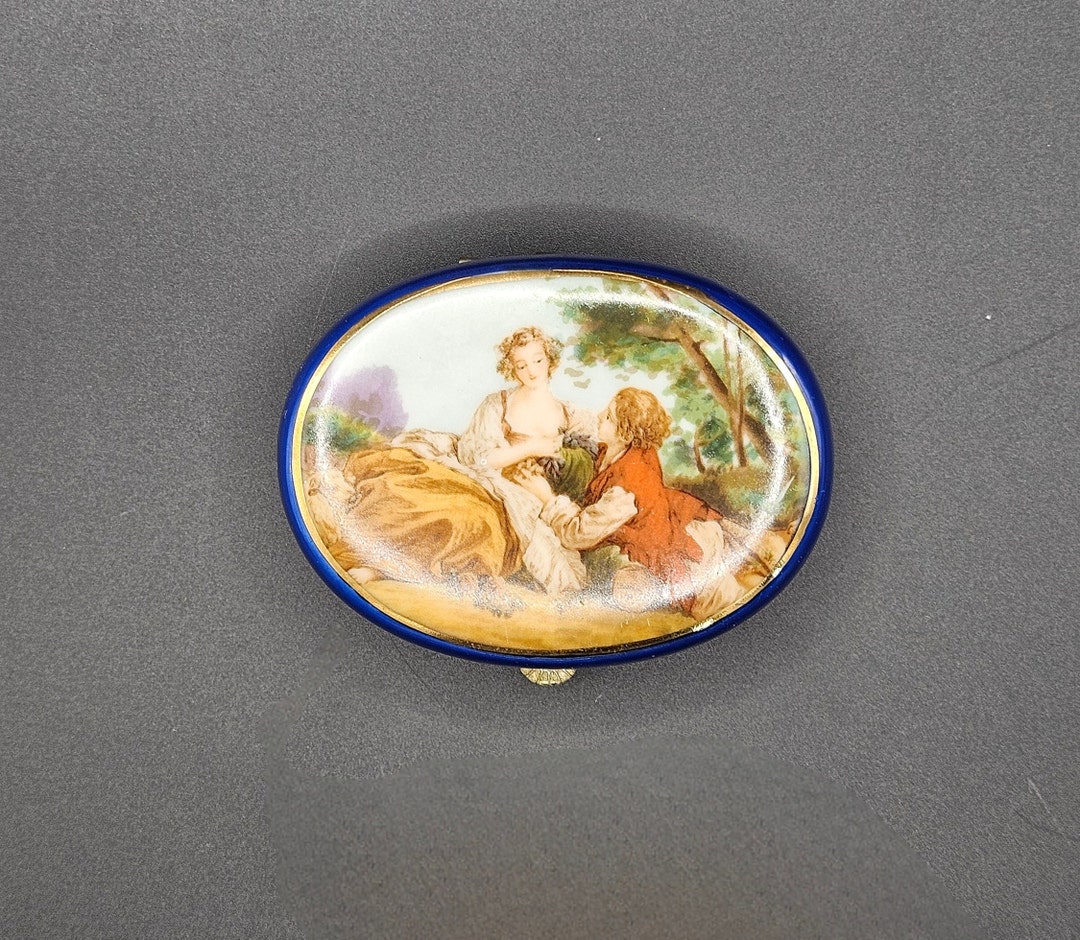 Antique/vintage F. Boucher Rococo Romantic Signed Porcelain Box - Etsy