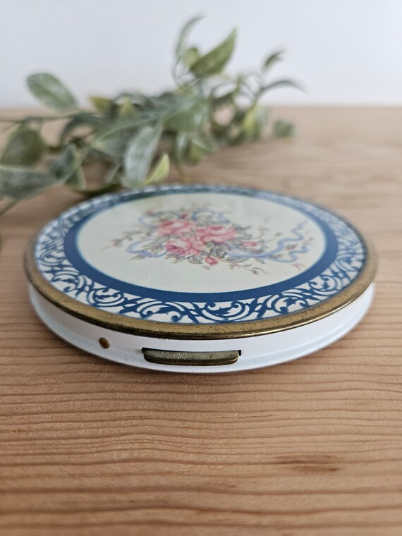 Large Antique Powder Box/Compact With Mirror, Hinged … - Gem