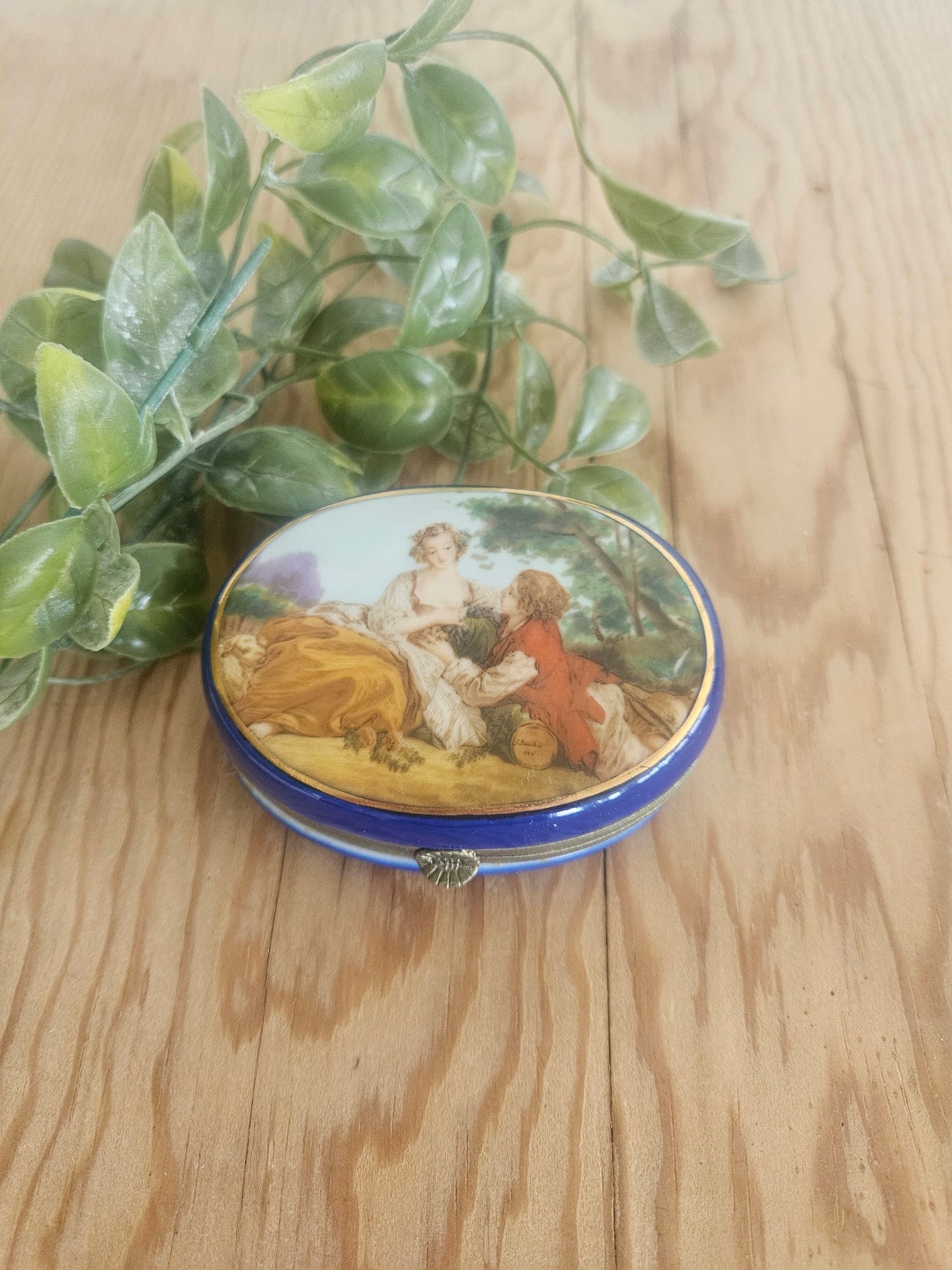Vintage Victorian C. Boucher Rococo Romantic Signed Porcelain Box ...