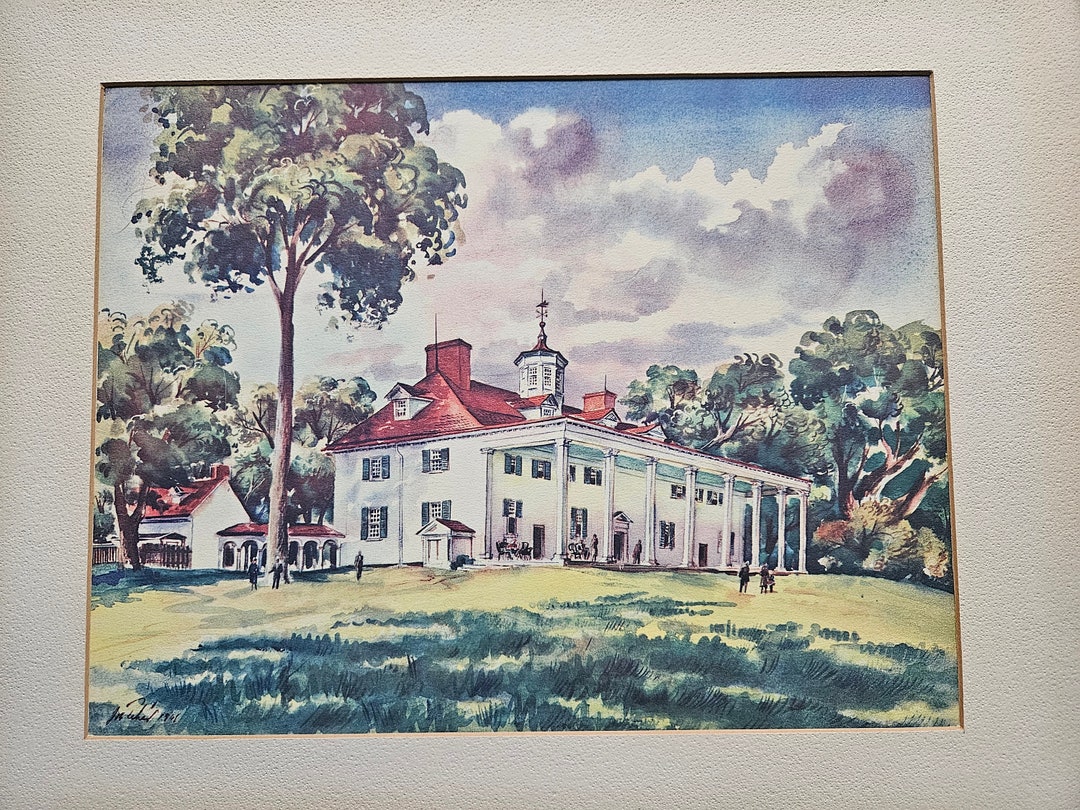 Original Lithograph Titled: "midsummer at Mount Vernon" by Artist Joe ...