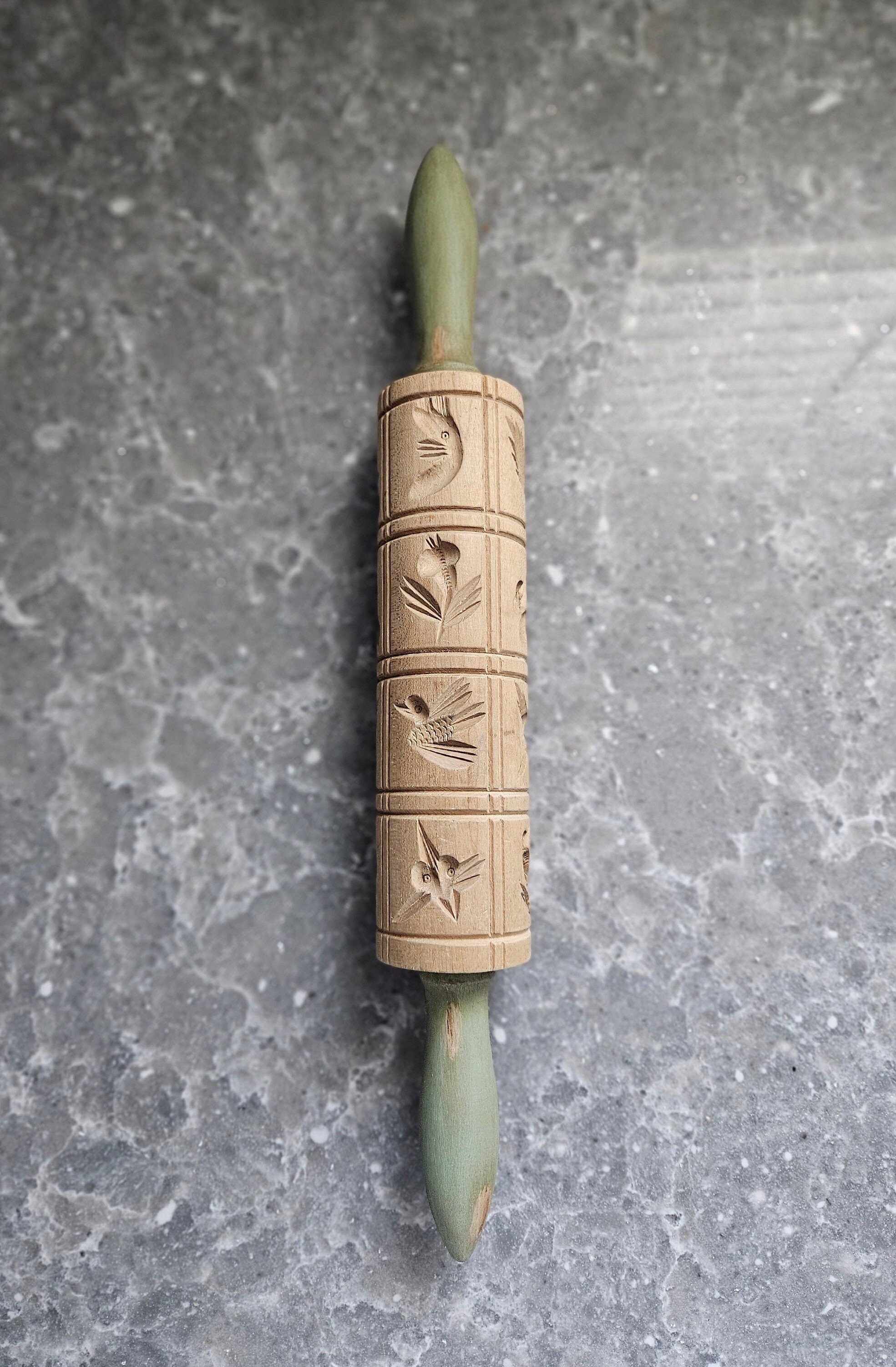 Vintage Wooden Embossed Rolling Pins, Pasta Cookware, Pastry Utensil's ...