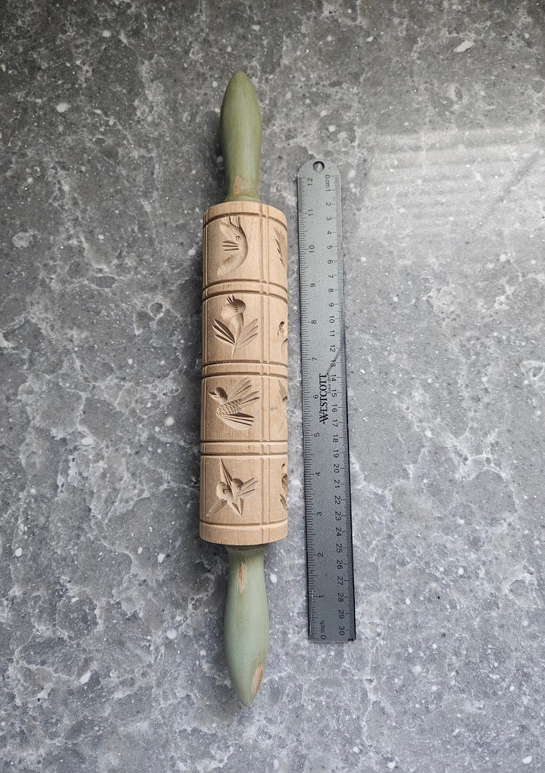 Vintage Wooden Embossed Rolling Pins, Pasta Cookware, Pastry Utensil's ...