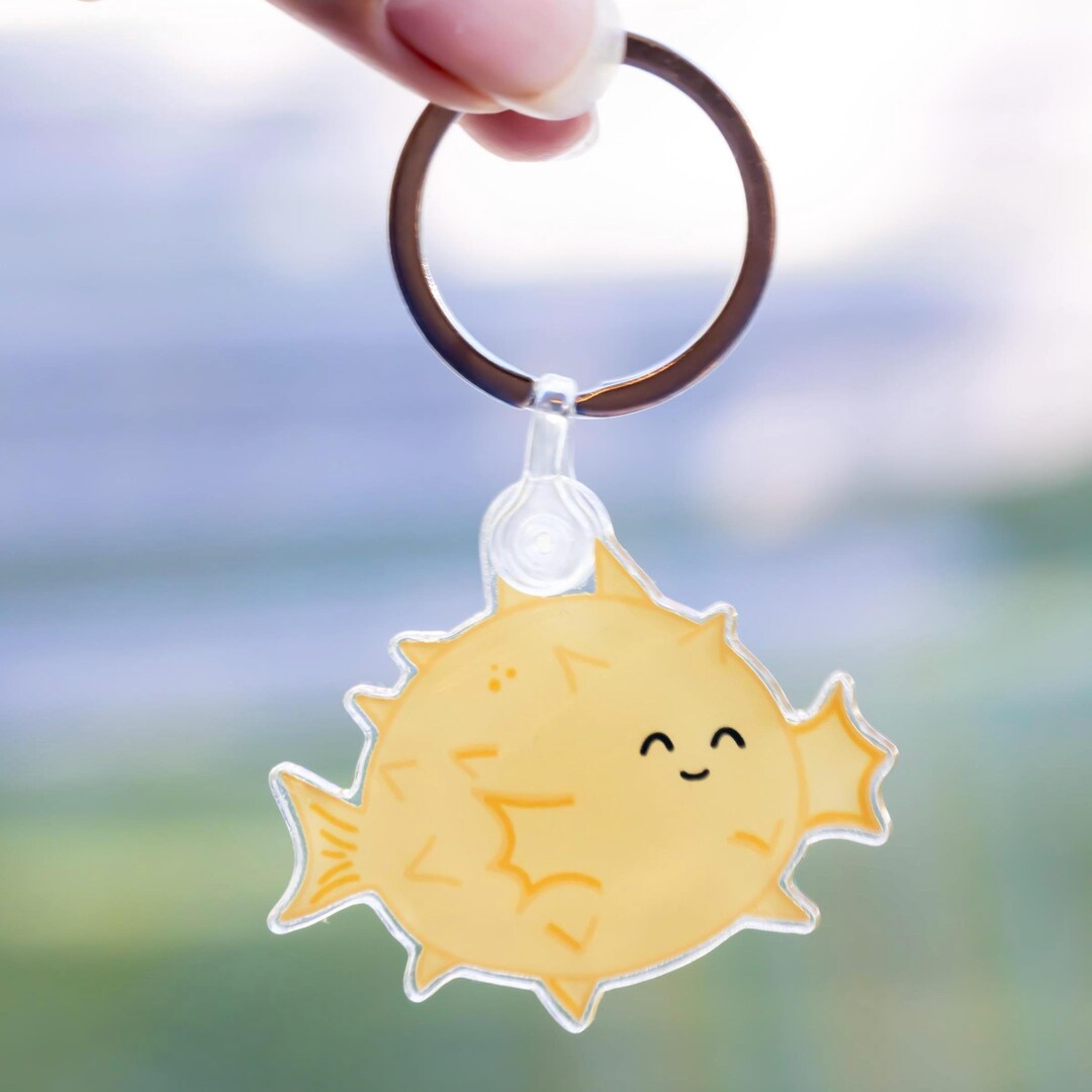 Paul the Pufferfish Character Keychain - Etsy