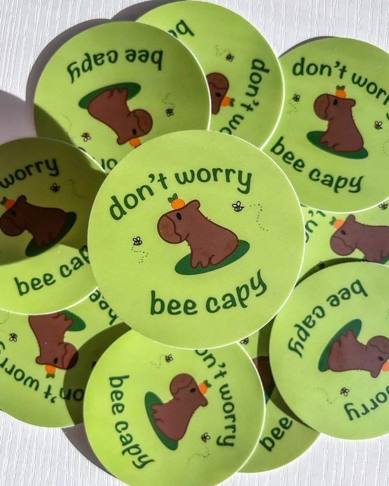 Don't Worry Bee Capy Round Sticker - Etsy