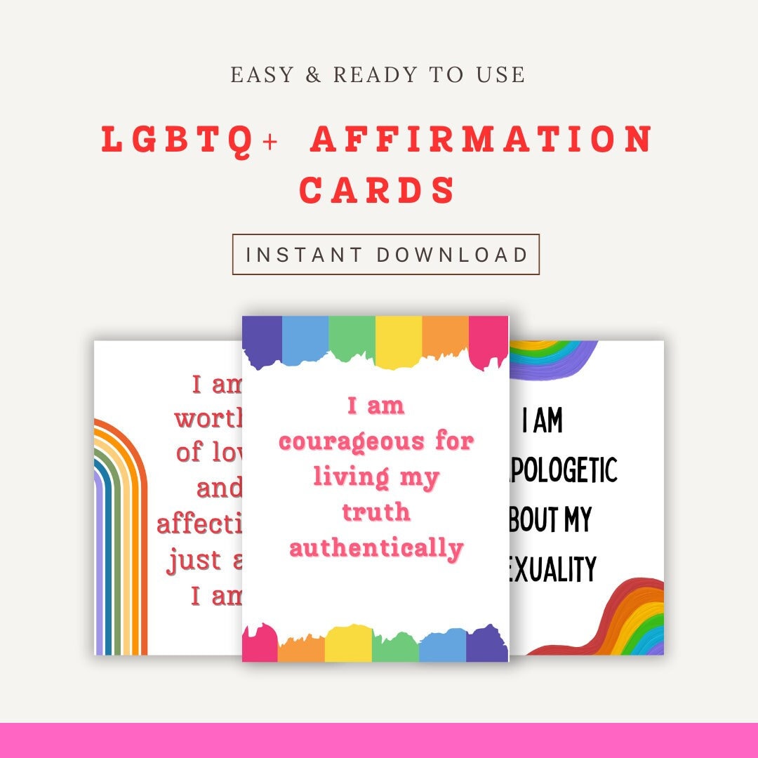 LGBTQ Positive Affirmation Card Digital Download Positive Quote ...