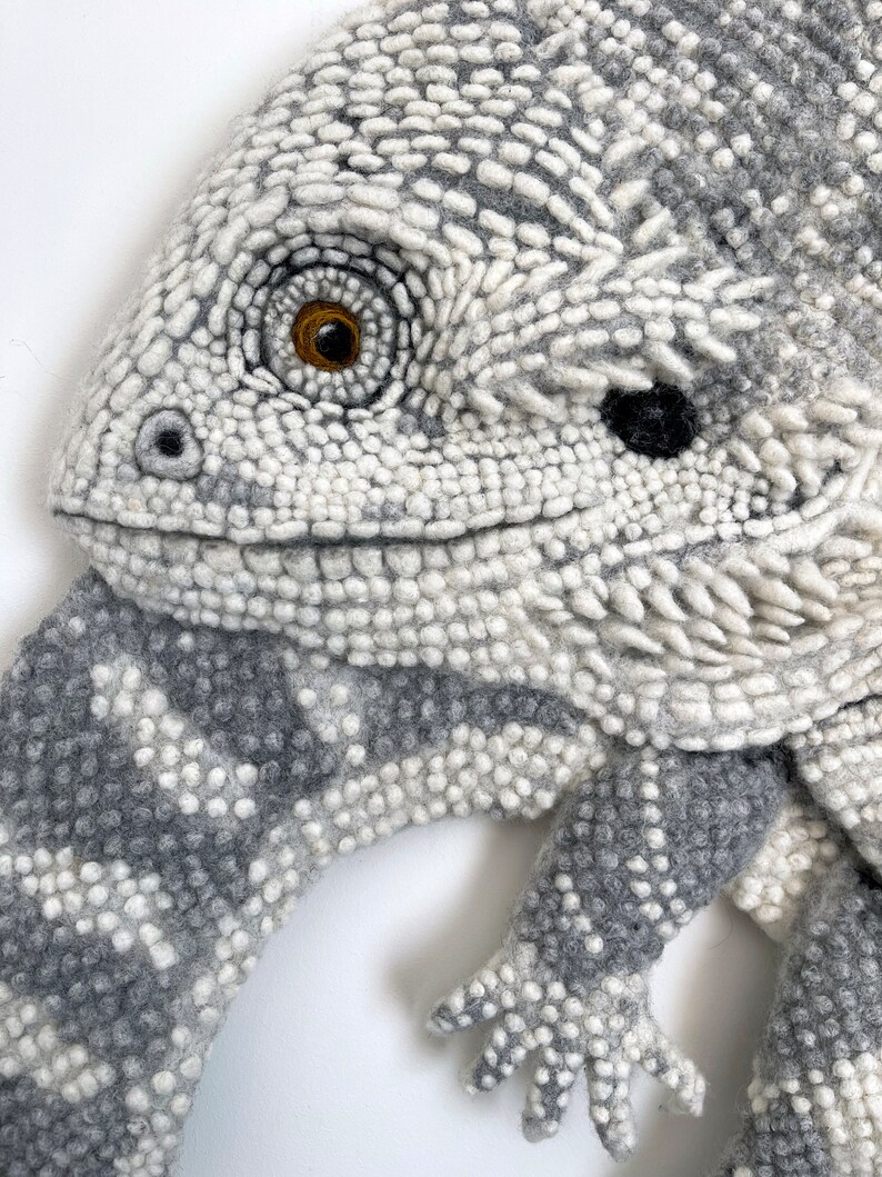 OOAK Needle Felted Lizard Artist Wall Art Iguana - Etsy