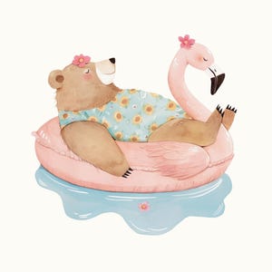 Funny Beach Animals Clipart, Cute Summer Animal PNG, Surfing and ...