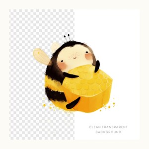 Sweet Honey Bees Clipart, Cute Bumblebee Illustrations, Watercolor Bee ...