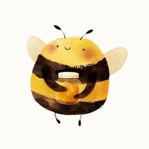 Sweet Honey Bees Clipart, Cute Bumblebee Illustrations, Watercolor Bee ...