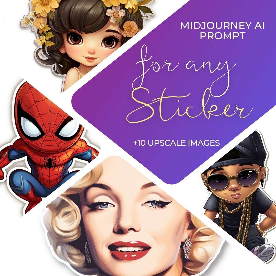 Midjourney Sticker Prompt for Any, Professional Midjourney Prompt, AI ...