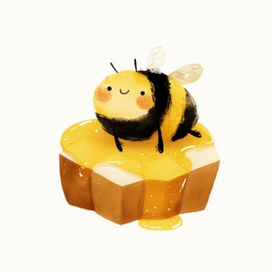 Sweet Honey Bees Clipart, Cute Bumblebee Illustrations, Watercolor Bee ...