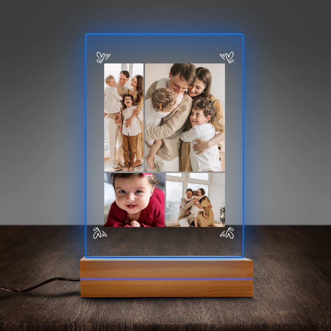 Personalized Photo Collage Light Custom Led Light Family - Etsy