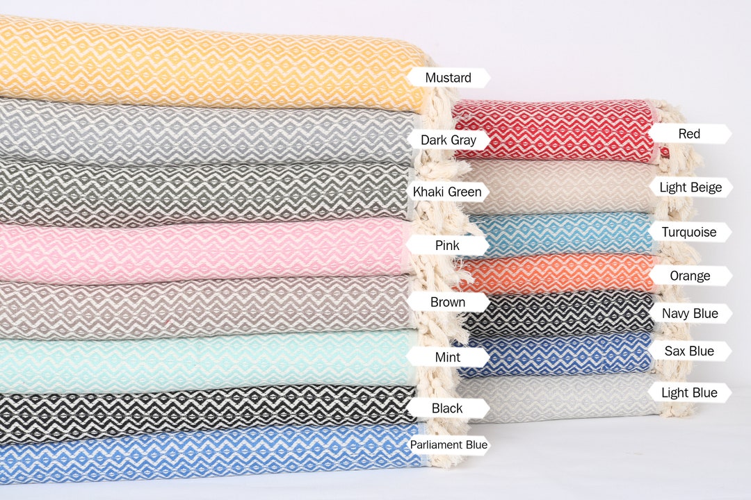 Large Diamond Turkish Cotton Throw Blanket, 79x95 - Etsy