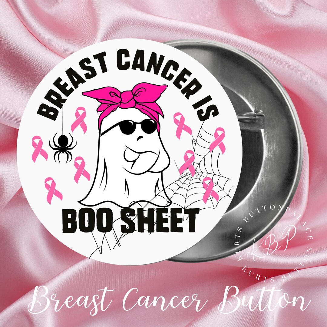 Breast Cancer Button, Breast Cancer Ghost, Support Pin Pink Ribbon ...