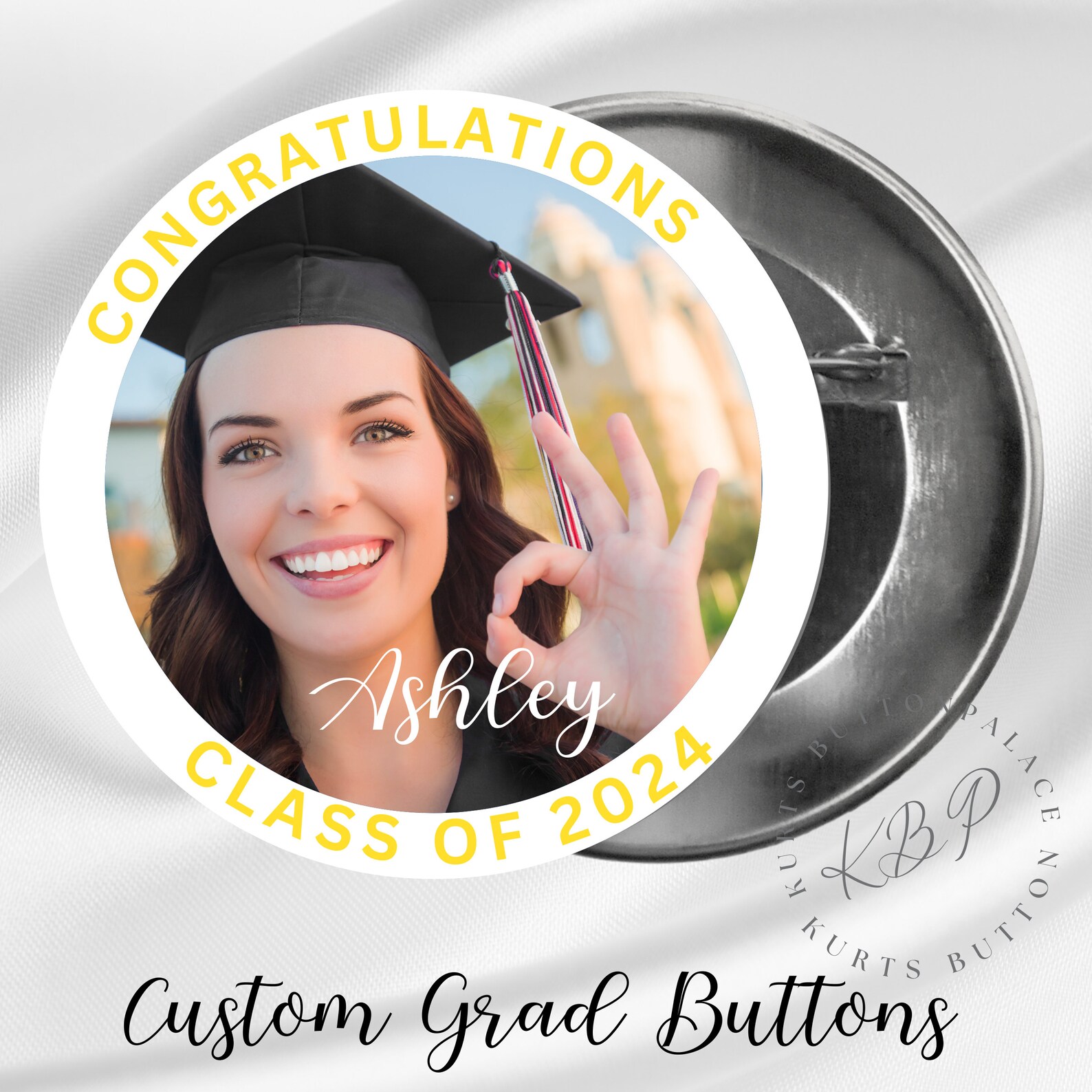 Custom Photo Graduation Buttons | Class of 2026 Keepsake Favors - Etsy