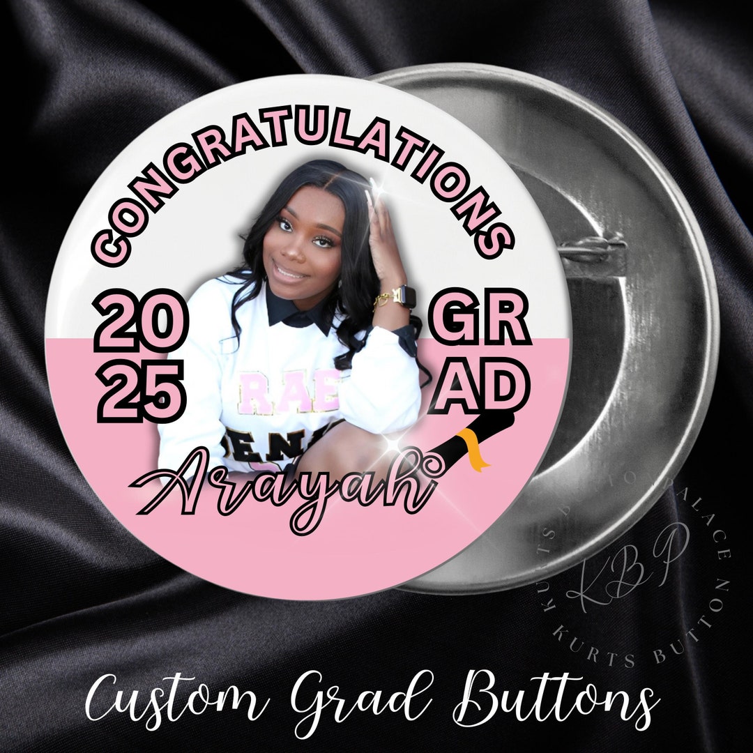 Custom Photo Graduation Buttons Keepsake | 2026 Graduation Class of ...