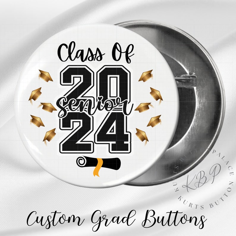 Custom Grad Buttons 2024 Graduation Class of 2024 Congratulation Family ...