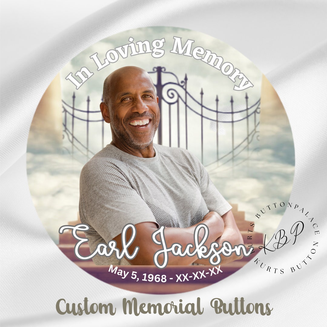 Memorial Photo Tribute Pin | Rest in Peace Pin| Homegoing Celebration ...