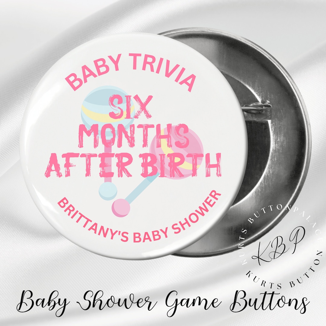 Baby Shower Trivia Game Buttons | Baby Shower Game Button | Baby Shower ...