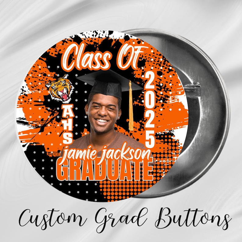 Custom Graduation Buttons: Class of 2026 Photo Keepsake (2.25/3 Inch ...