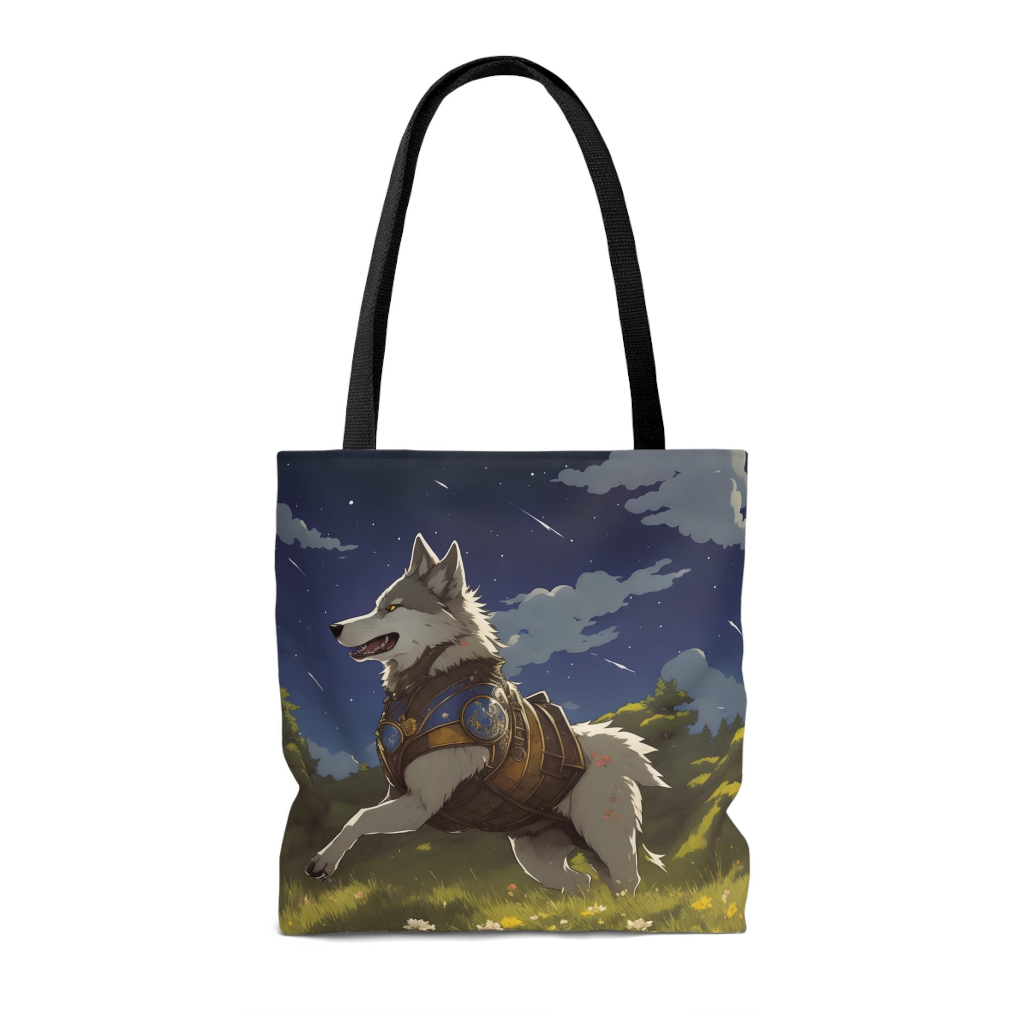 AOP Tote Bag of Two Wolves Wearing Armor and Playing in Forest - Etsy