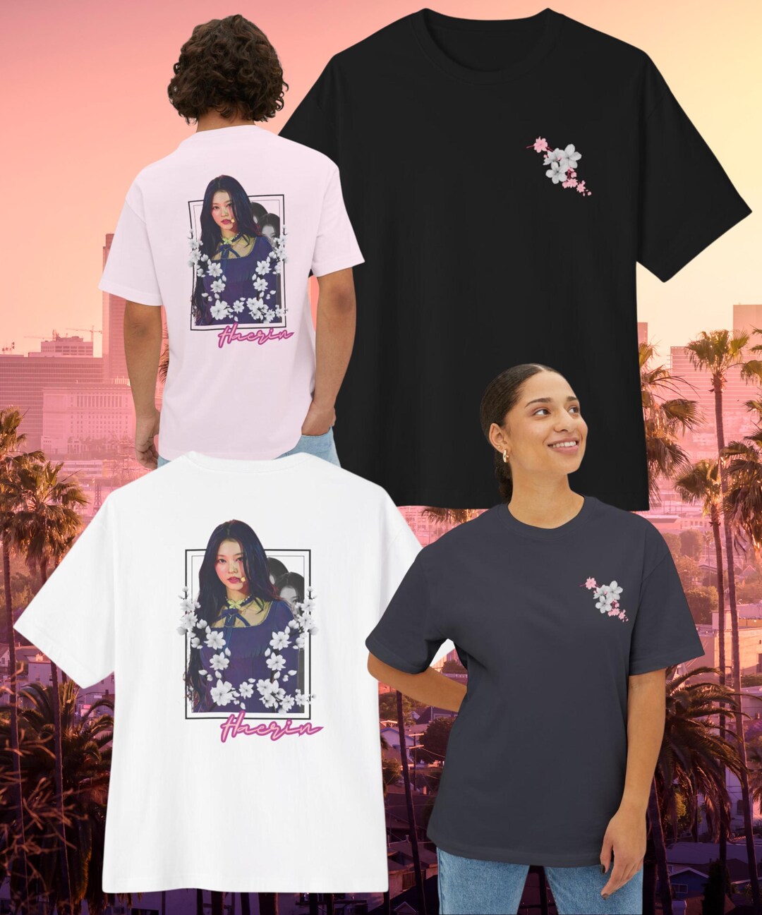 New Jeans Haerin Oversized Boxy Shirt Bunnies KPOP K-pop KCON Aesthetic ...