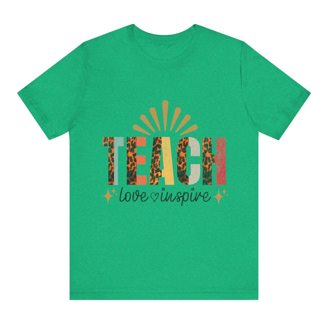 Teach Love Inspire Leopard Print Teacher Shirt - Etsy