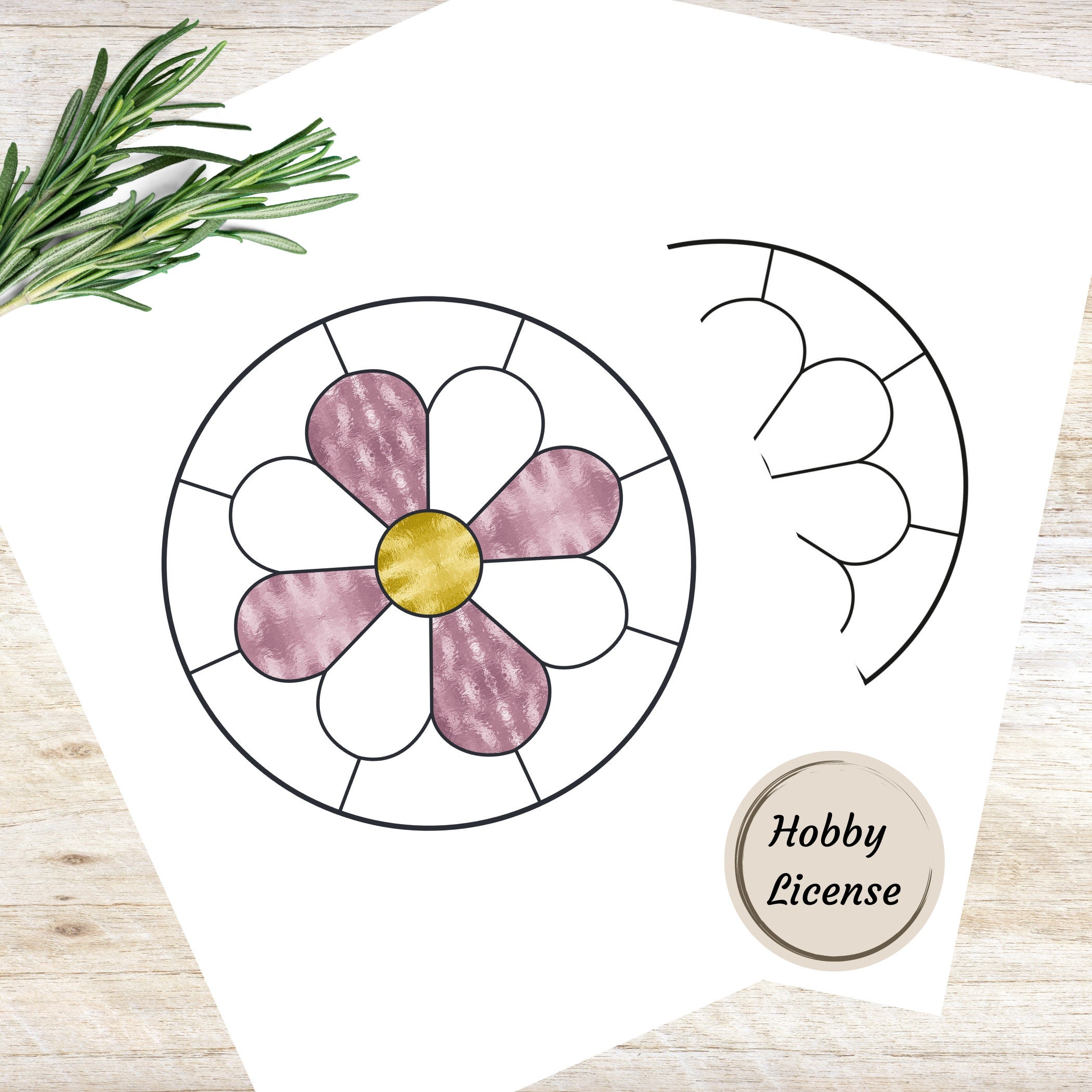 Simple Flower Stained Glass Pattern Digital Download DIY - Etsy