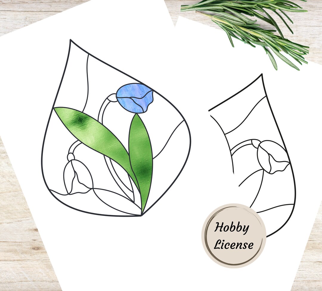 Spring Flower Stained Glass Pattern Digital Download Pattern for ...