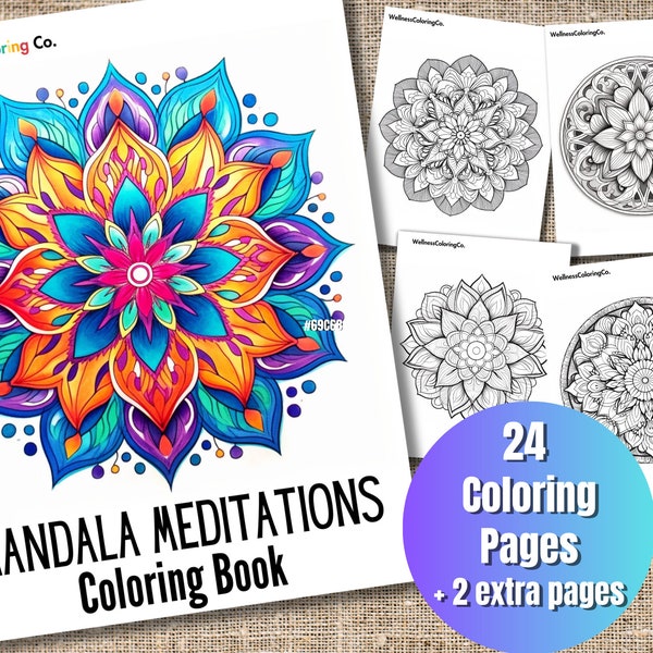 Adult Mindful Coloring Book - Etsy