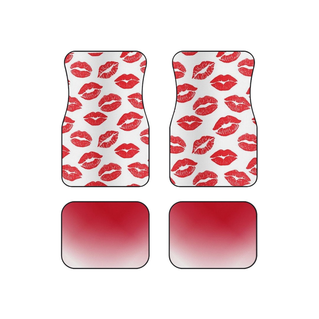 Red Kiss Lips With Red Fade Ombre Car Mats set of 4 - Etsy