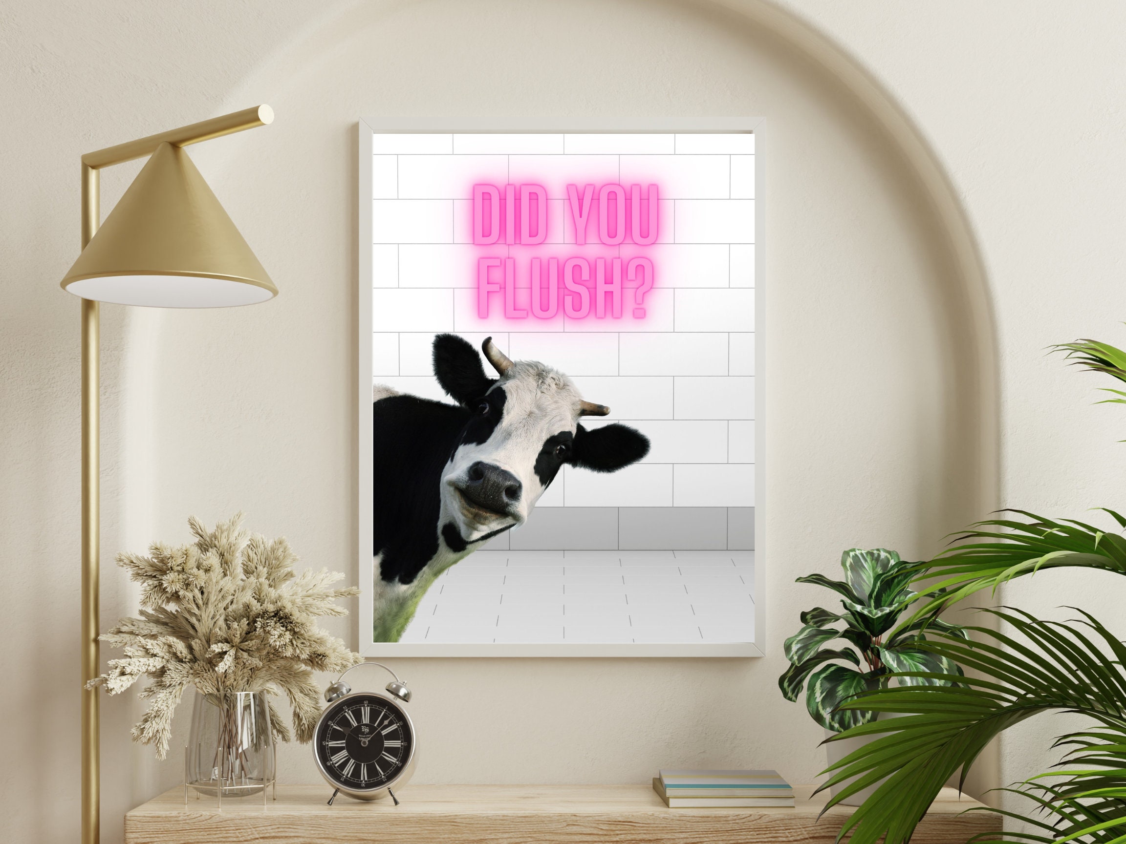 Funny Bathroom Wall Art, Funny Cow Art, Funny Bathroom Signs, Funny Cow ...