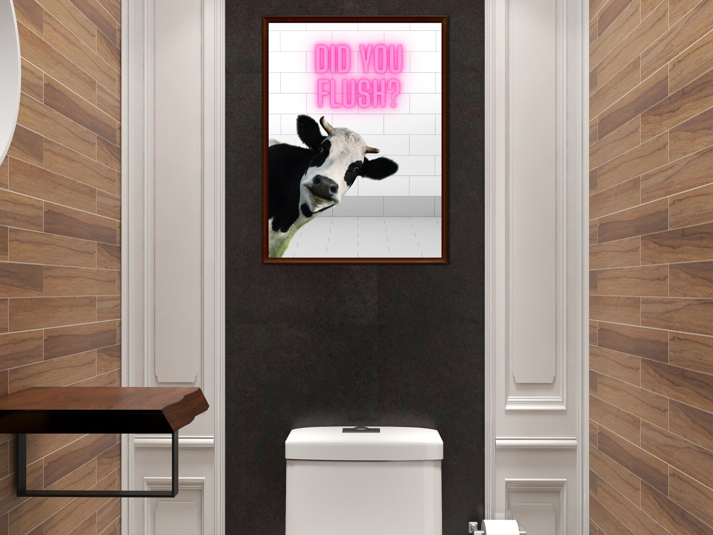 Funny Bathroom Wall Art, Funny Cow Art, Funny Bathroom Signs, Funny Cow ...
